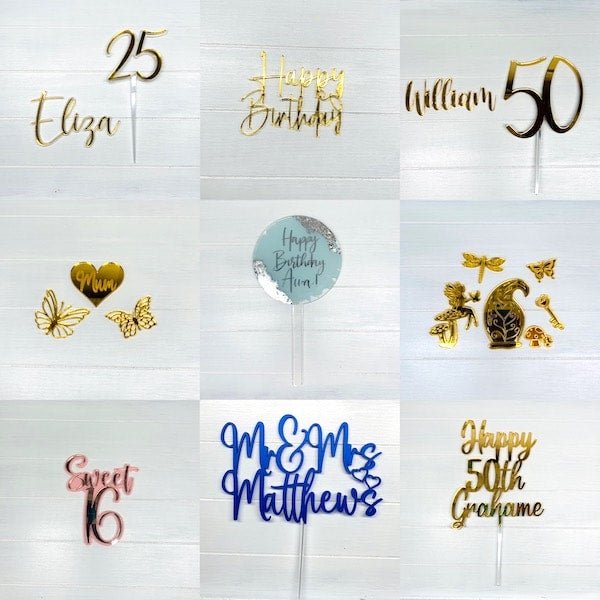 Acrylic Cake Toppers | On The Cake Front
