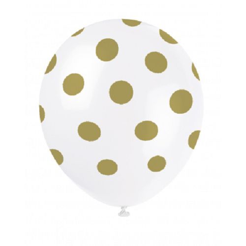 6 Gold Spotty Balloons | On The Cake Front