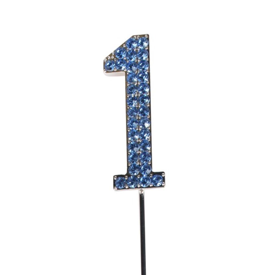 Diamanté Blue Number 1 Topper | On The Cake Front