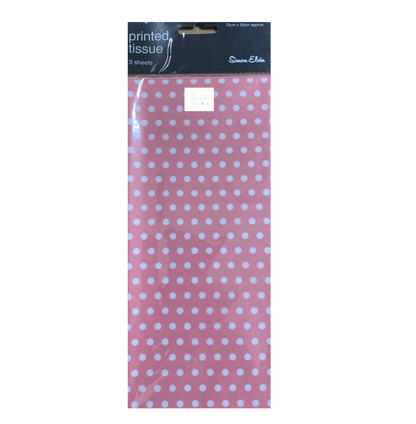 3 Pink Tissue Paper Spots 50 x 75cm | On The Cake Front