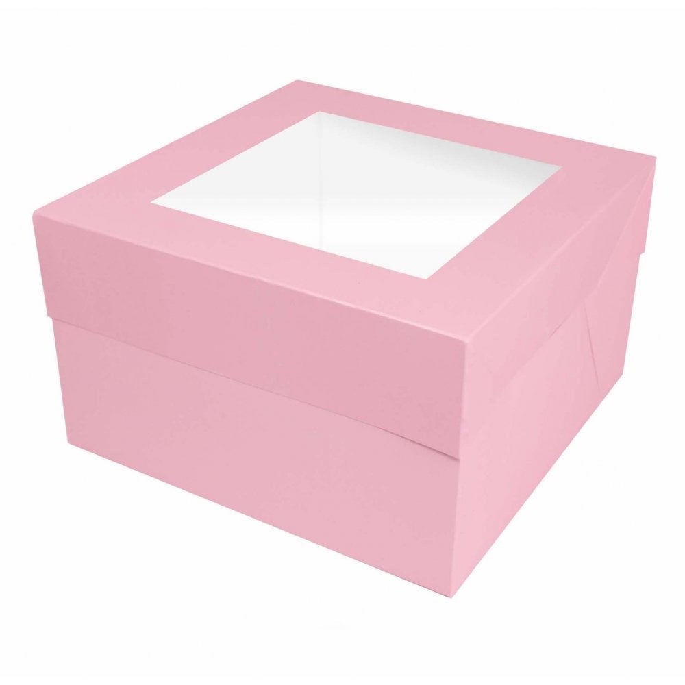 10 Inch Pink Cake Box WINDOW 10x10x6 On The Cake Front