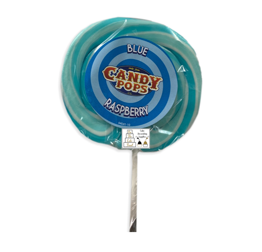 BLUE Raspberry Large Swirl Lollipop