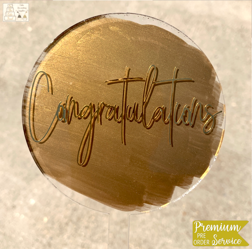 Congratulations Acrylic Topper Premium | On The Cake Front