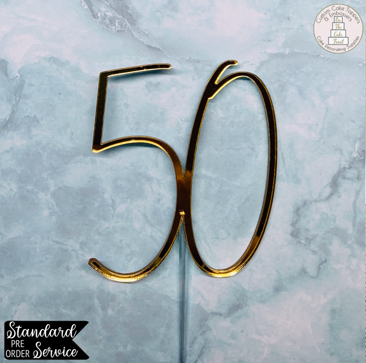 Large Number 50 Birthday Acrylic Cake Topper | On The Cake Front