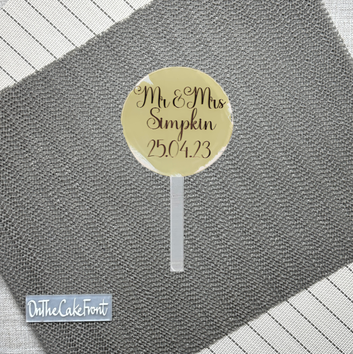 Personalised Mr & Mrs Wedding Acrylic Paddle Cake Topper | On The Cake ...