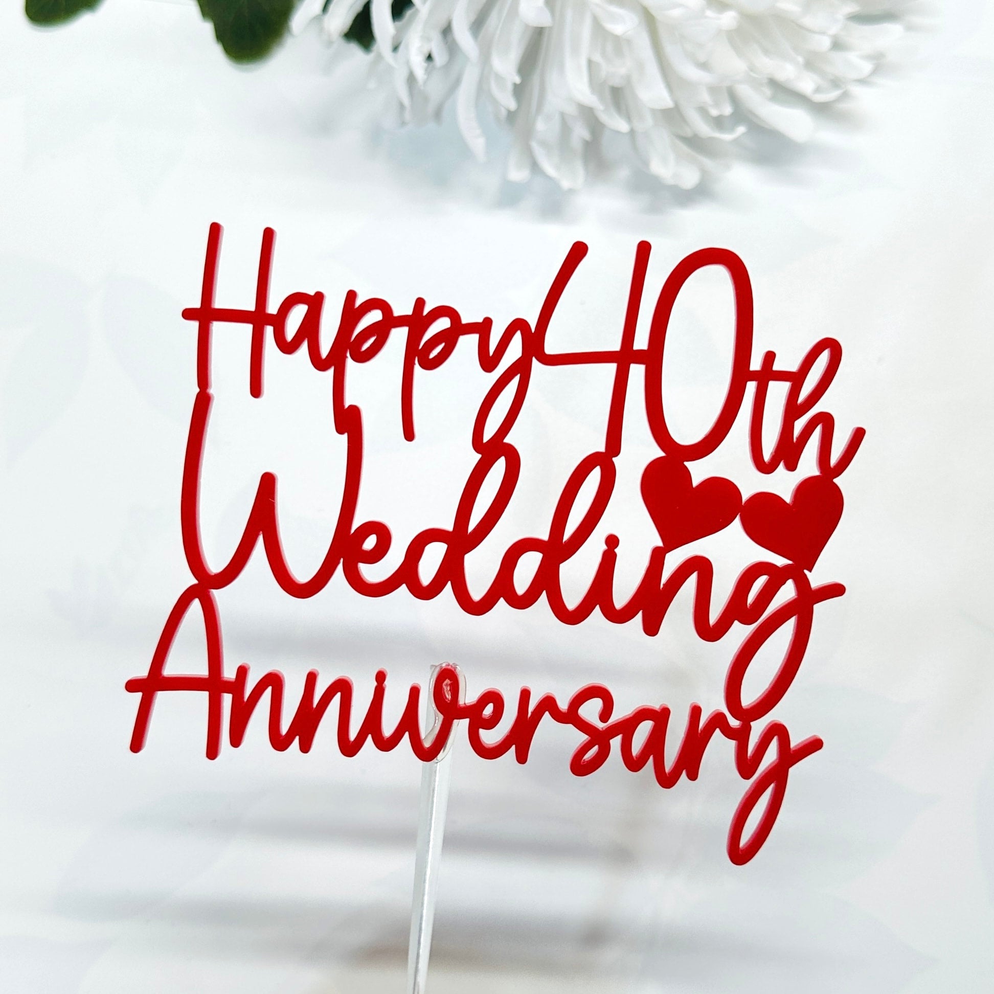 40th Wedding Anniversary Cake Toppers Custom Cake Topper Initials