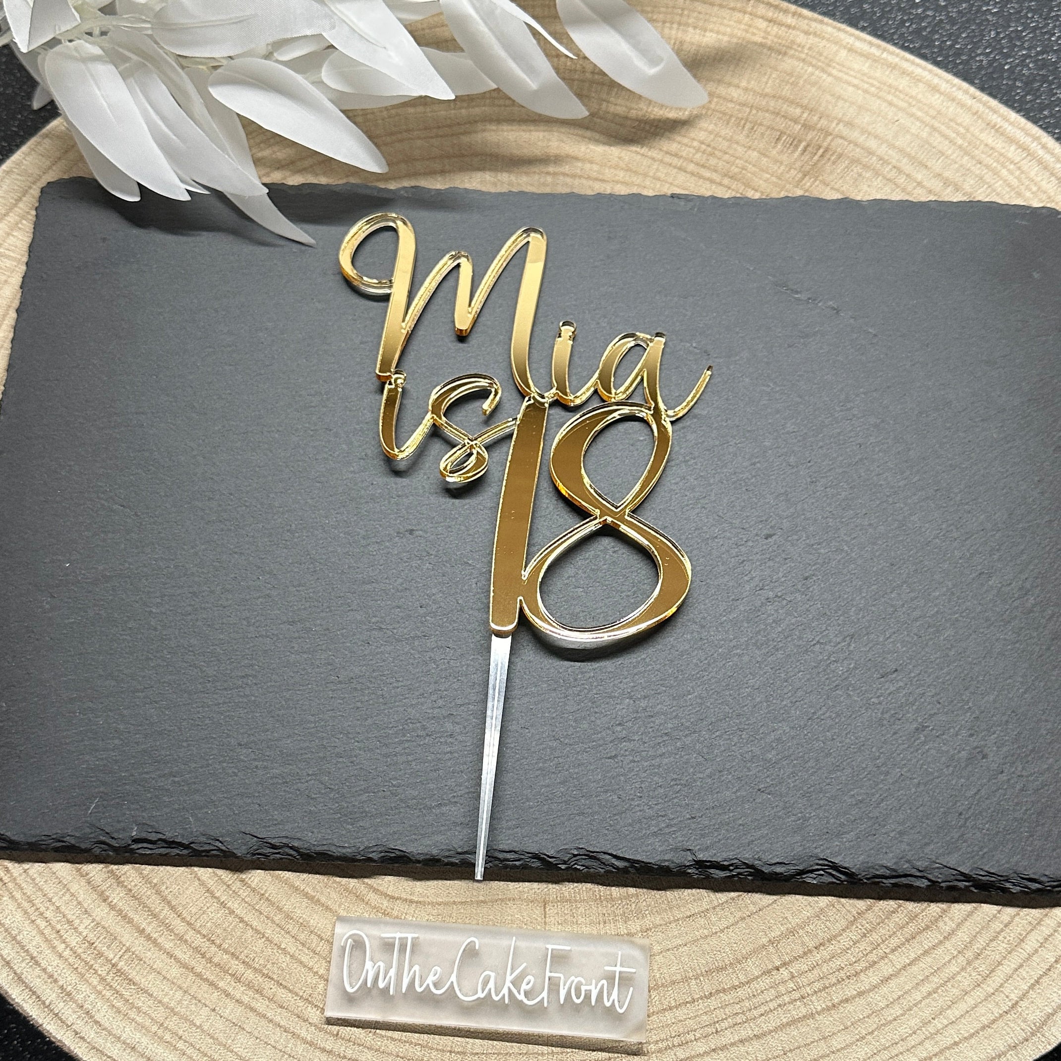 Birthday Acrylic Cake Topper Personalised Name Is Age 4.2 Inch | On The ...